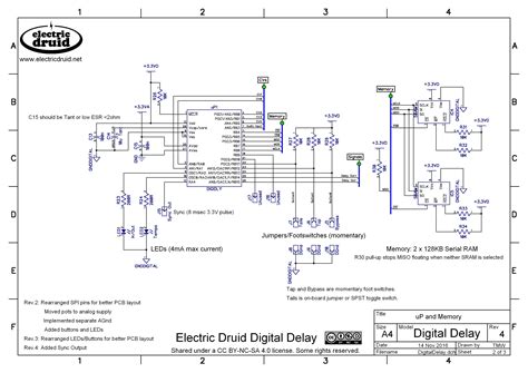 Digital Delay Guitar Pedal Schematic Circuit Diagram