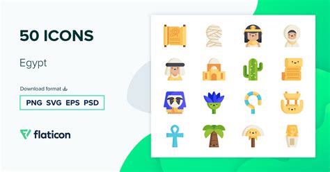 Egypt Icon Pack Flat 50 Svg Icons