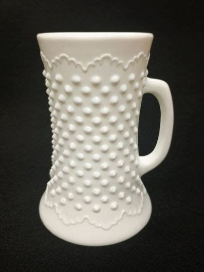 Vintage Fenton 6 58 White Milk Glass Hobnail Beer Stein 1977 79s Era