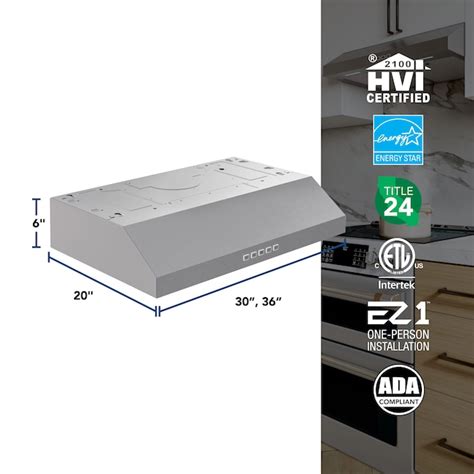 Broan 30 Inch Convertible 350 Cfm Stainless Under Cabinet Range Hood In