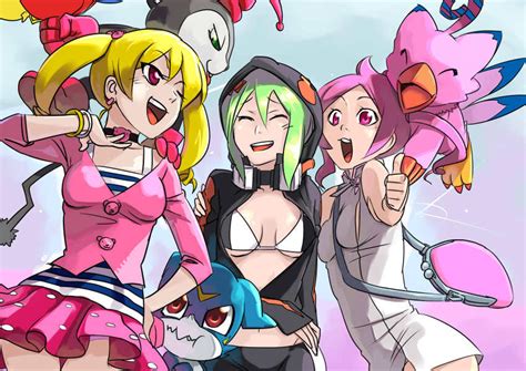Opossummon Piyomon Rindou Akiho Shinomiya Rina Suzaki Airu V Mon Digimon Digimon World Re