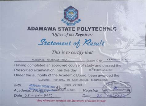 Statement Of Result Pdf