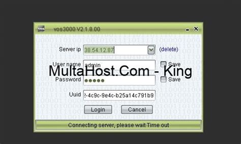 Connecting Server Please Wait Time Out Error At Vos3000 21800 Vos3000 Security Hacking