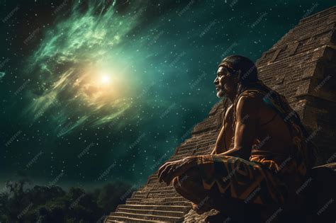 Premium Photo Ancient Maya Astronomer Observing The Night Sky