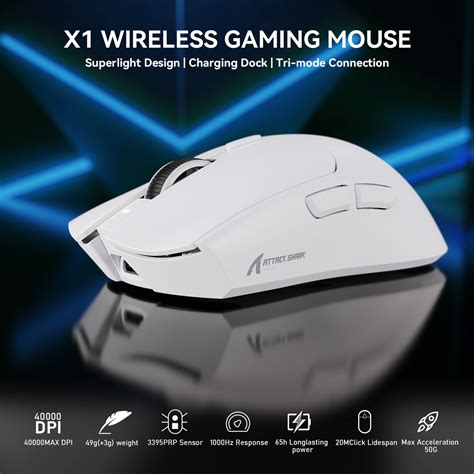 X1 Gaming Mouse 40000 Dpi And Rgb Charging Dock Attack Shark