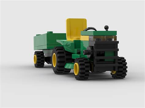 Lego Moc John Deere Lawn Tractor With Cart By Moyni Rebrickable Build With Lego