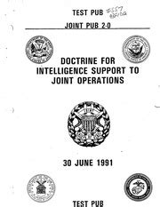 Doctrine For Intelligence Support To Joint Operations Joint Pub 2 0