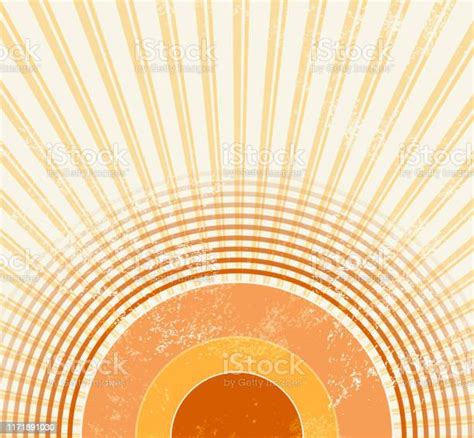 복고풍 성화상 버스트 음파 원이있는 70 년대 스타일의 추상적 인 빈티지 음악 배경 Sunburst 템플릿 배경 주제에 대한 스톡 벡터 아트 및 기타 이미지 Istock