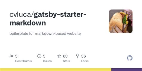 Github Cvlucagatsby Starter Markdown Boilerplate For Markdown Based