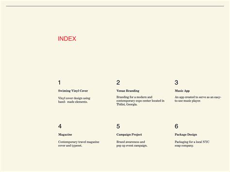 Portfolio Index Behance