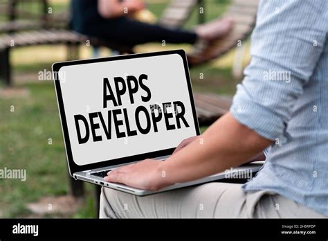 Sign Displaying Apps Developer Concept Meaning Graphic Artist Software Programmer And Analyst