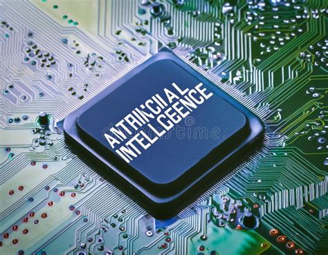 Artificial Intelligence Micro Chip With Text On Chip Stock Illustration Illustration Of