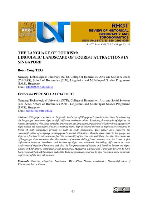 Pdf The Language Of Tourism Linguistic Landscape Of Tourist