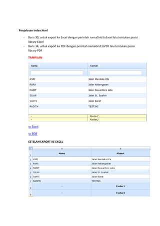 Belajar Pemrograman Berbasis Web Php Dhtmlx Part Export Data PDF