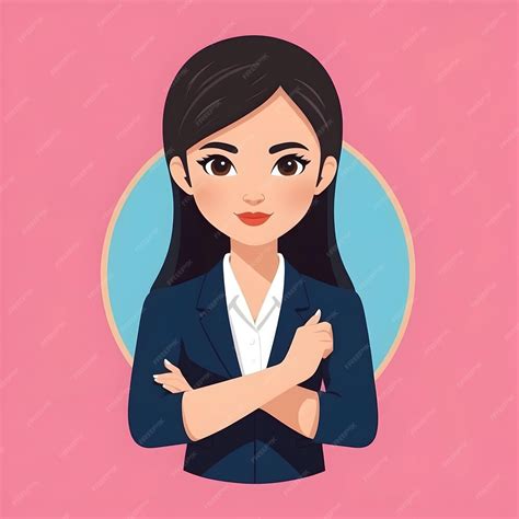 Adorable Female Manager Character Cute Girl Supervisor Illustration