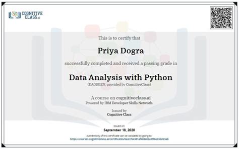 Data Analysis With Python Cognitive Class Answers Priya Dogra