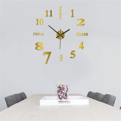 Безрамные Diy 3d зеркальные настенные часы для домашнего офиса Декор купить C доставкой на Ozon