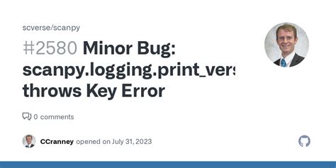 Minor Bug Scanpy Logging Print Versions Throws Key Error · Issue 2580 · Scverse Scanpy · Github