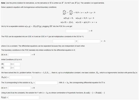 Solved Note Use The Prime Notation For Derivatives So The