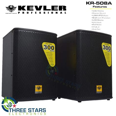 Kevler 2pcs Kr 508a 300 Watts Stereo Sound Usb Mp3 Music Bluetooth