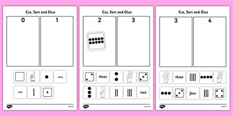 Editable Cut And Stick Number Sort Worksheets Twinkl