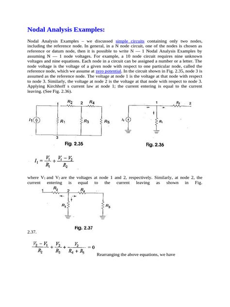 Nodal Analysis Examples Pdf Voltage Electronics