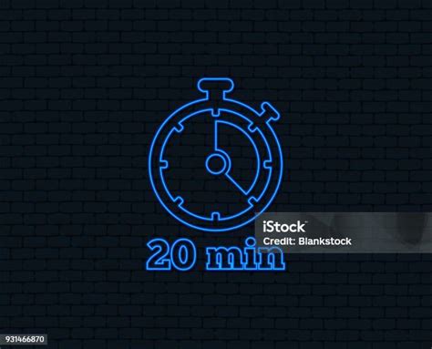 Ikon Tanda Timer Simbol Stopwatch 20 Menit Ilustrasi Stok Unduh