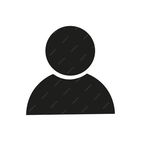 Ilustración Plana Vectorial En Color Negro Profilo De Usuario Avatar