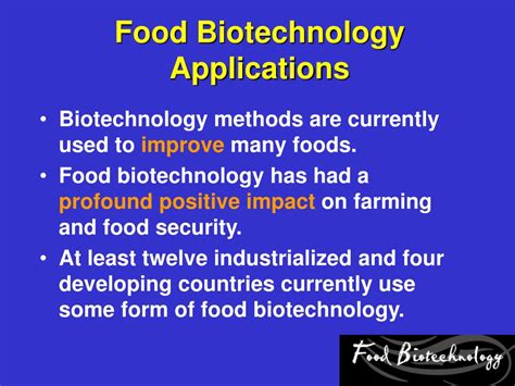 Applications Of Biotechnology In Food Industry