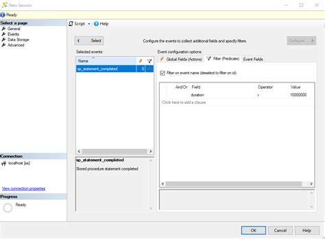 there s a bug with extended events creation in sql server management