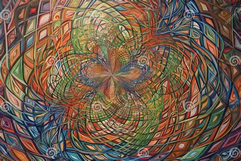 Abstract Artwork Featuring Intricate Rotational Pattern With Interwoven