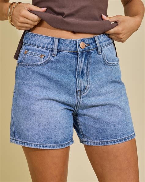 Shop Desu Byron Mid Denim Shorts In Dark Mid Fast Shipping And Easy