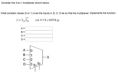 solved consider the 4 to 1 multiplexer shown below what
