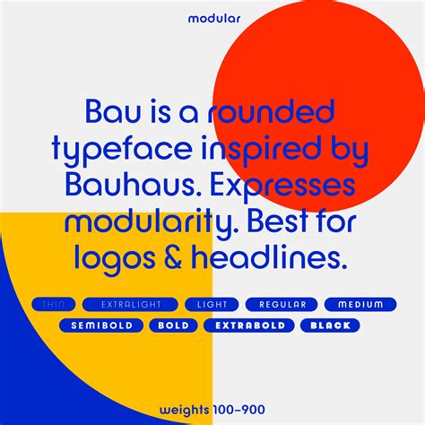 Bauhaus Bau — Rounded Font For Modern And Retro Branding Mojomox