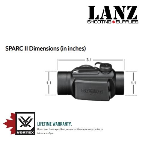 Vortex Sparc® Ii Red Dot With Multi Height Mount 2 Moa Dot Reticle Lanz Shooting Supplies