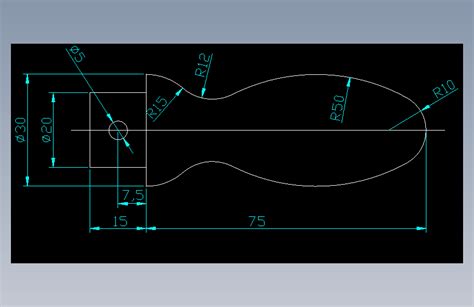 Cad格式机械制图二维100例练习 08 手柄autocad 2000模型图纸下载 懒石网 Cad格式机械制图二维100例练习 08 手柄autocad 2000模型图纸下载 懒石网