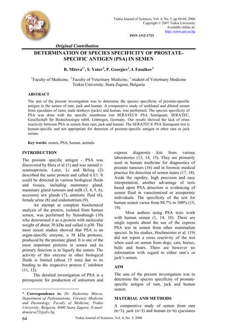 Pdf Original Contribution Determination Of Species Specificity Of