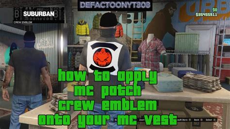 How To Patch Yourself Putting On Your Mc Patch Emblem Gta 5 Online Youtube
