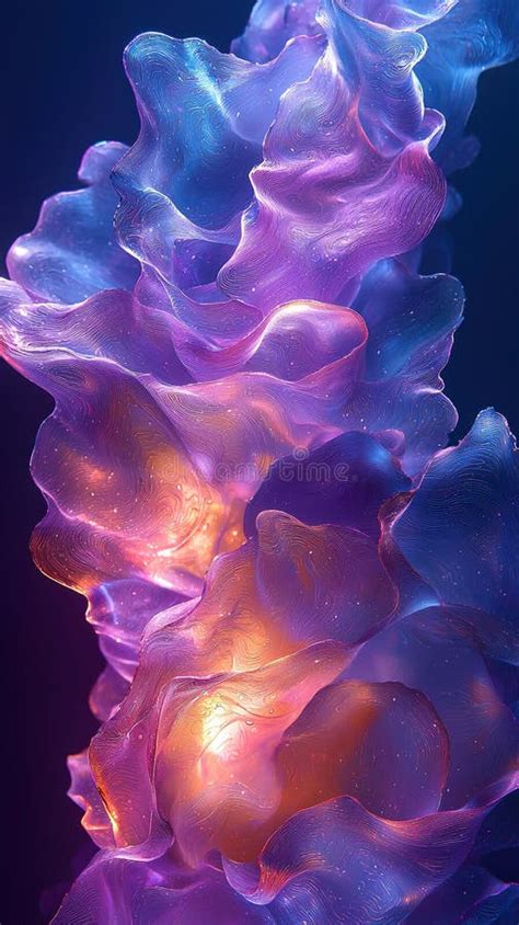 Abstract Digital Artwork Showcasing A Captivating Blend Of Colors And Swirling Shapes Stock