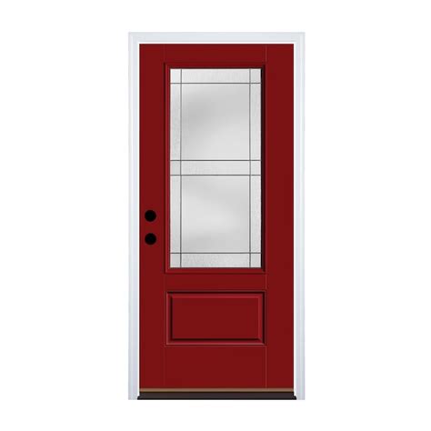 Therma Tru Grid Entry Door 36 In X 80 In X 6 9 16 In Fiberglass 3 4