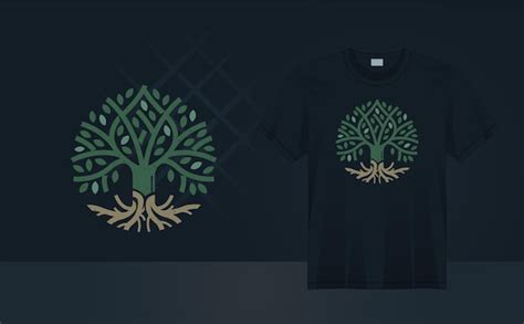 Premium Vector Tree Roots Tree Tshirt Design Vintage Tshirt Design For Printing Clothing