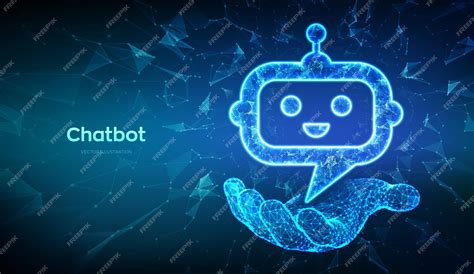 Chatbot Robô Abstrato De Baixo Poli ícone De Cabeça De Bate Papo Na Mão