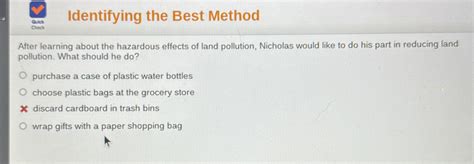 solved quick identifying the best method chock after learning about