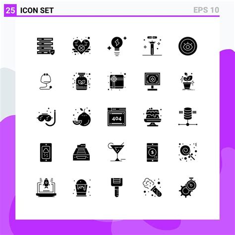Modern Set Of 25 Solid Glyphs And Symbols Such As Technical Service