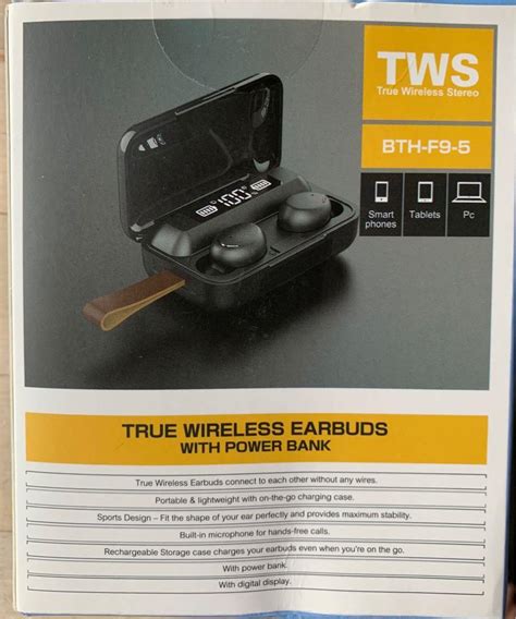 TWS BTH-F9-5 True Wireless Earbuds with Powerbank, Audio, Earphones on ...