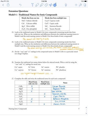 Lab Safety Naming Ionic Compounds Pogil