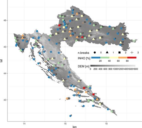 Spatial Distribution Of Stations According To The Number Of Breaks