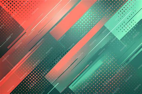 Abstract Green And Orange Background With Diagonal Lines And Dotted Pattern Premium Ai