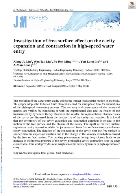 Pdf Investigation Of Free Surface Effect On The Cavity Expansion And
