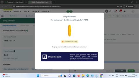 deutsche bank s problem of the day on geeksforgeeks toran jain posted